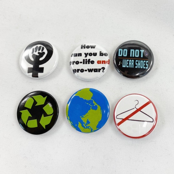 Vintage | Jewelry | Vintage 9s Political Activist Buttons Pins Set Of 6 ...